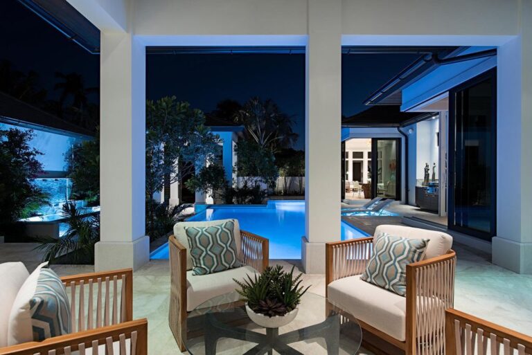 Elegant Waterfront Home In Naples drawn by Stofft Cooney Architects ...