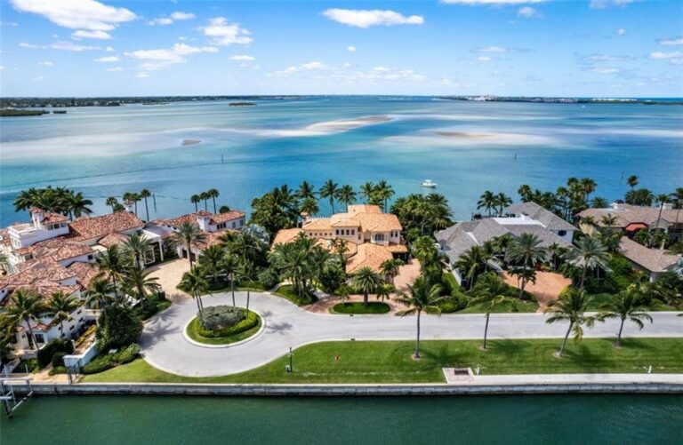 Magnificent Mediterranean Estate with Endless Views of Wide Water in ...