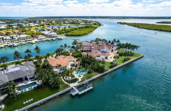 Magnificent Mediterranean Estate with Endless Views of Wide Water in ...