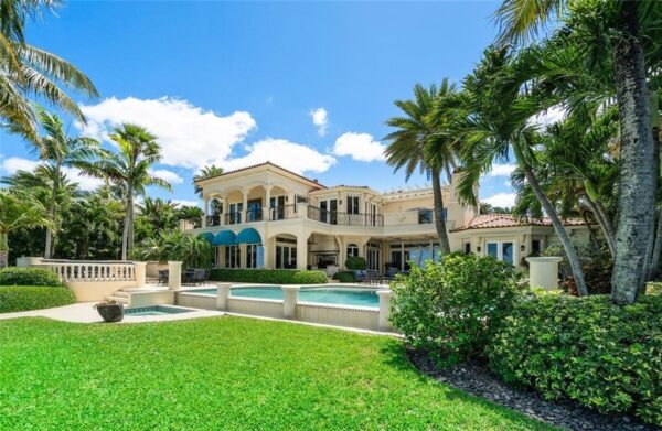 Magnificent Mediterranean Estate with Endless Views of Wide Water in ...
