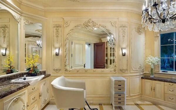 Palatial Palm Beac Inspired Mansion with 665 Feet of Wrap-Around Water ...