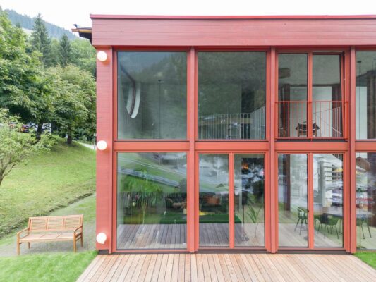 House Schmitten, A Vibrantly Red Alpine Chalet by Steiner Architecture ...
